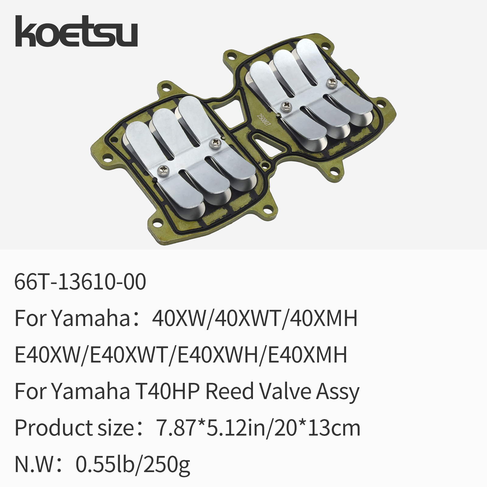 KOETSU Reed Valve Assembly for Yamaha Outboard Boat Engine Parts Kit 2 ...