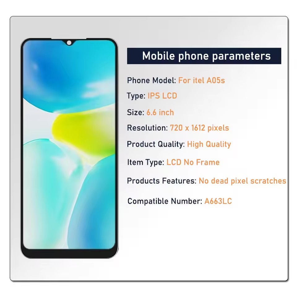 For itel A05s A663LC LCD Display Touch Screen Digitizer Panel Assembly ...