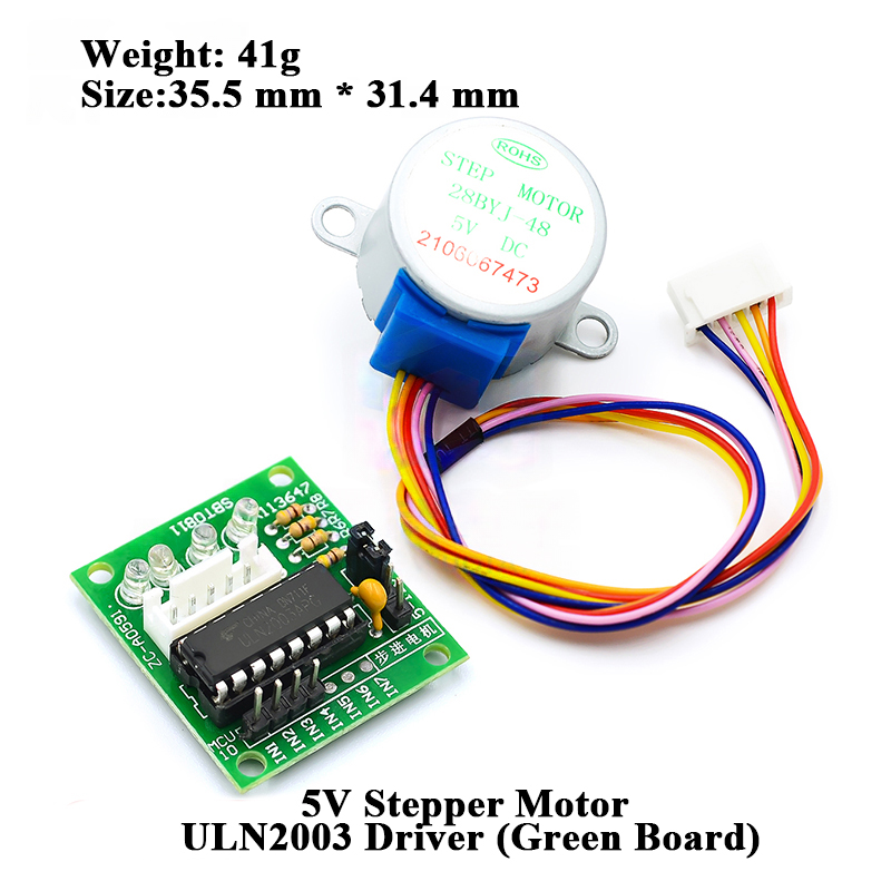 5V Stepper Motor with ULN2003 Driver Board Kit 5-Wire 4-Phase Step ...