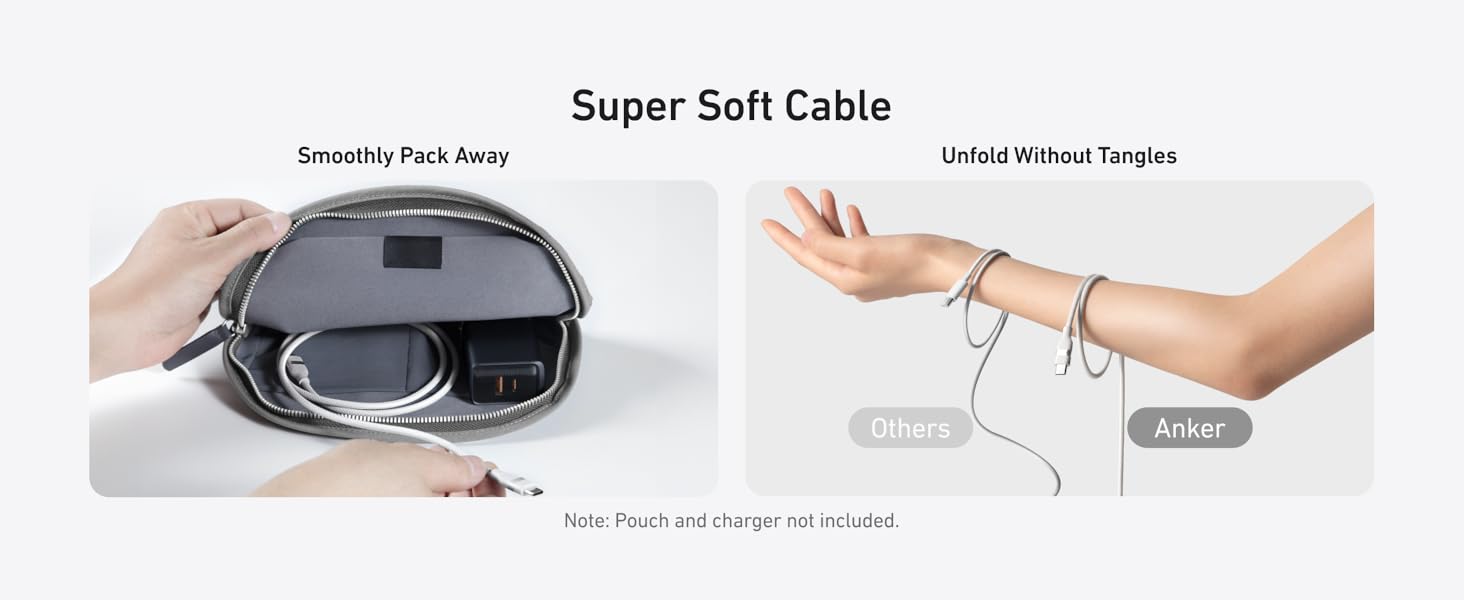 Anker A82E2 Nano USB C Cable, 240W 6FT Flexible Multi-Color Braided ...