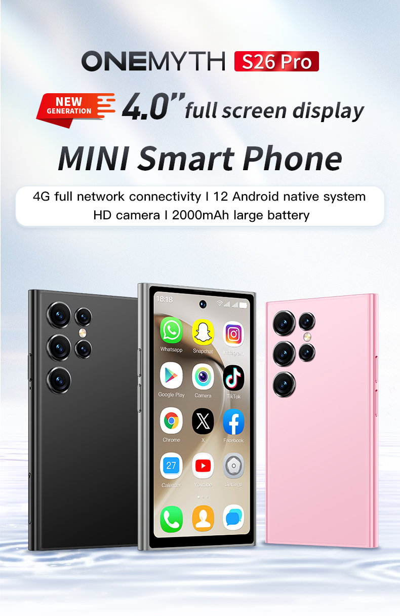 Ultra Small Mini Phone S26 Pro 4G Android 12 2GB+16GB Dual SIM | Shopee ...