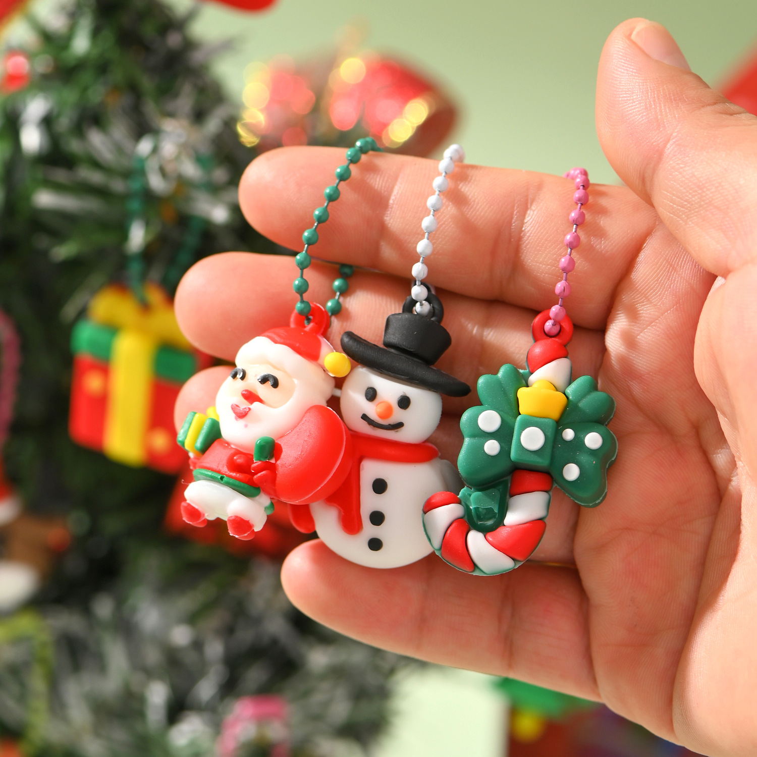 32 Christmas blind bag keychain Santa Claus charm key ring mystery box ...