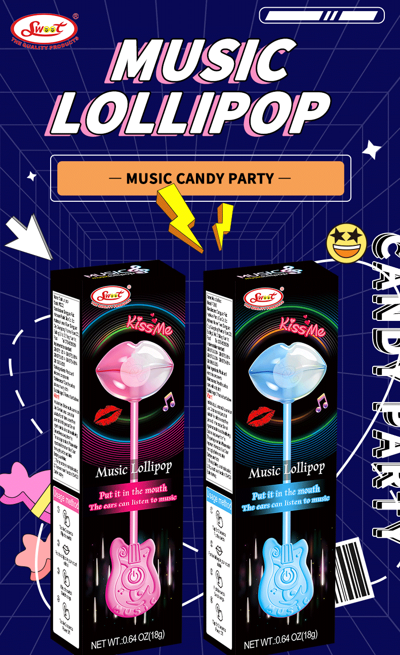 【SWOOT】Music Lollipop Kiss Me Lips Shape Bone Conduction Singing Candy ...