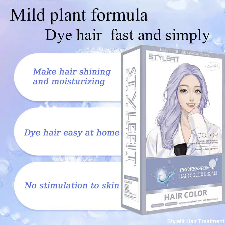 STYLEFIT Hair Color Permanent Blue Black(100ml Hair Dye+100ml Oxidizer ...