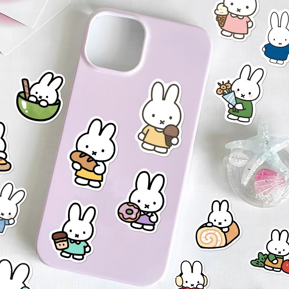 80pcs Cute Cartoon Miffy Stickers Water Cup Computer Decorate Laptop ...