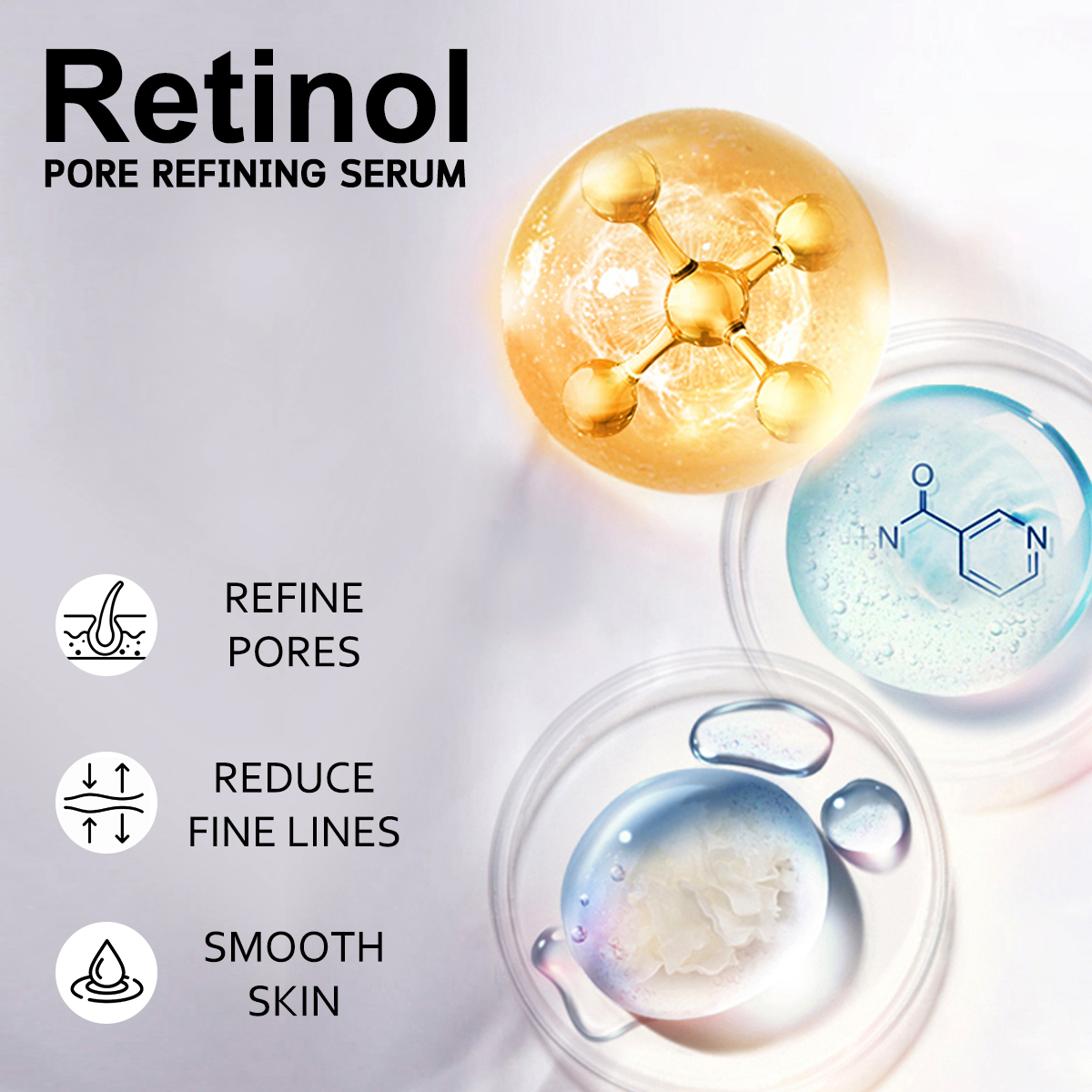 Retinol Centella Asiatica Serum 77%, Pore Minimizing Treatment For ...