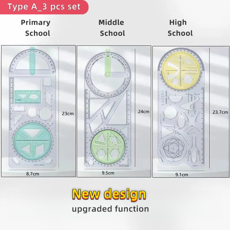 New Multi-Function Rotatable Math Geometry Ruler, Spirograph Drawing ...