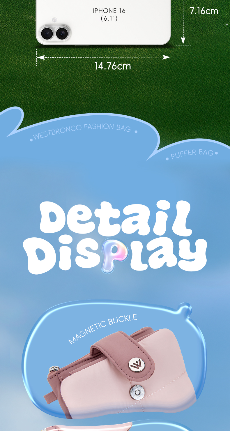 【NEW ARIVALS】 WESTBRONCO Puffer Women Wallet, Lady Purse With Magnetic ...