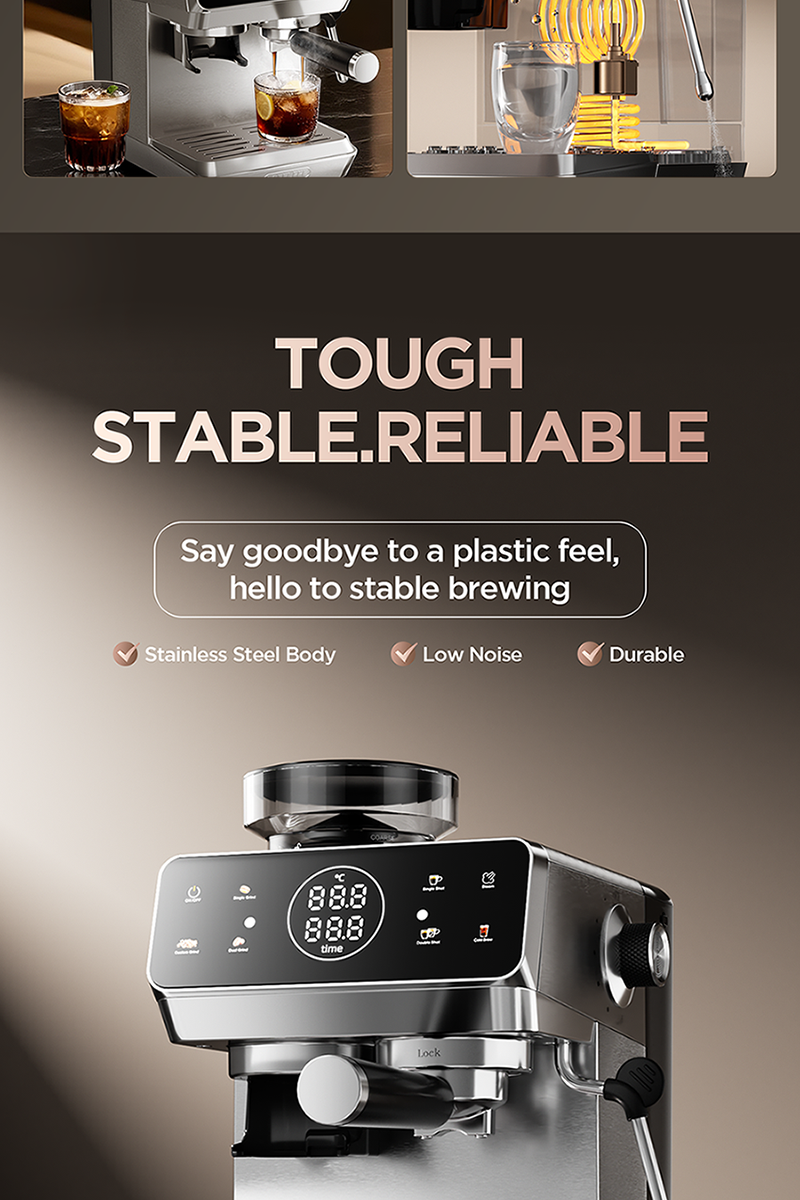 Cafelffe 20Bar Touch Screen Espresso Coffee Maker with Anti-Splash ...