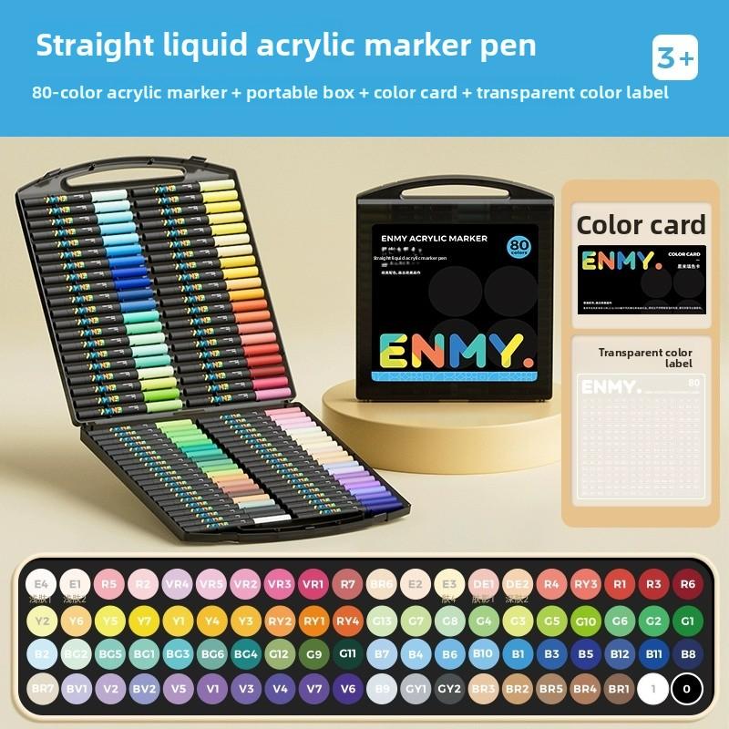 ENMY Acrylic Marker Direct Liquid Soft Tip 24/36-80 Colors Waterproof ...
