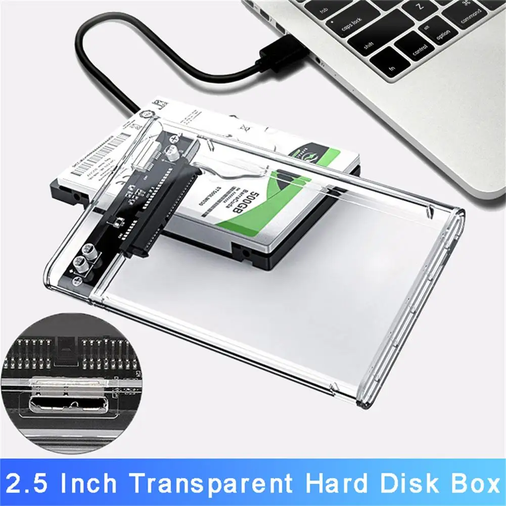 Type C Transparent Enclosure for 2.5 3.5 HDD SSD SATA USB 3.0 Hard ...