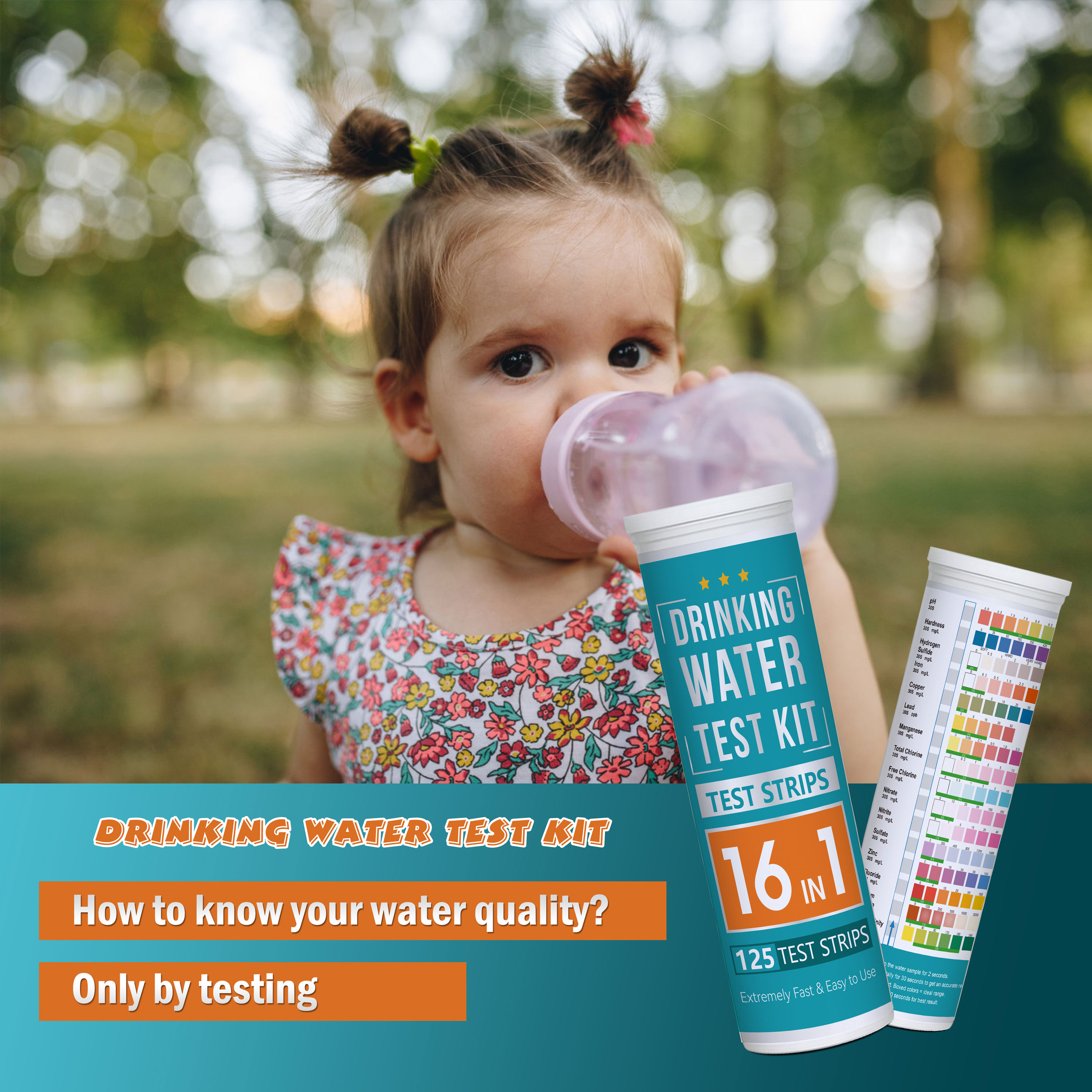 225pcs+2 Bacteria Pater Water Quality Test Strips pH, Iron, Mercury ...