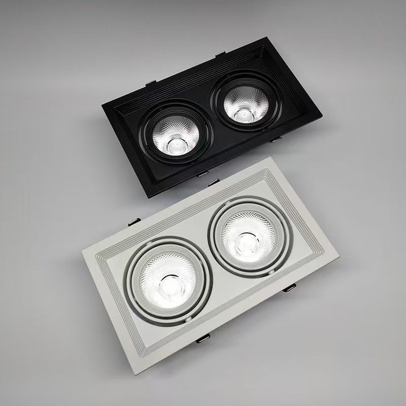 Rectangular LED Spotlight Three-Head Cob Ceiling Light Commercial ...