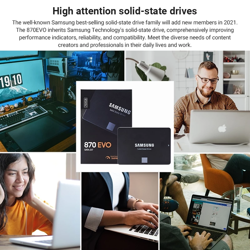 Samsung 870 EVO 1TB/2TB Solid State Drive Built-in SSD Black 2.5-inch ...