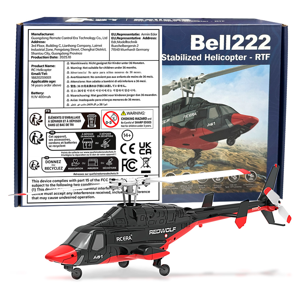 RC ERA A61 Airwolf 2.4G 4CH 6-Axis Gyro Optical Flow Localization ...