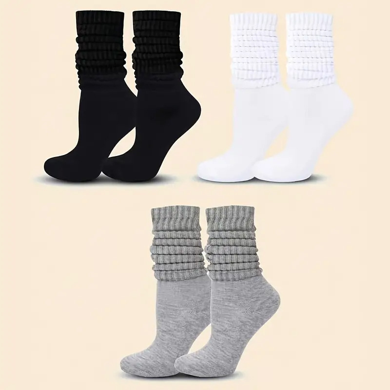 Women's Slouch Socks - Bubble Knit Stackable Mid-Calf Medyas | Black ...