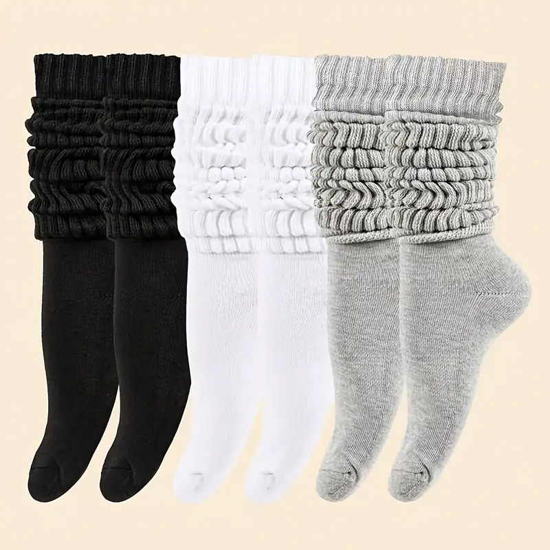 Women's Slouch Socks - Bubble Knit Stackable Mid-Calf Medyas | Black ...