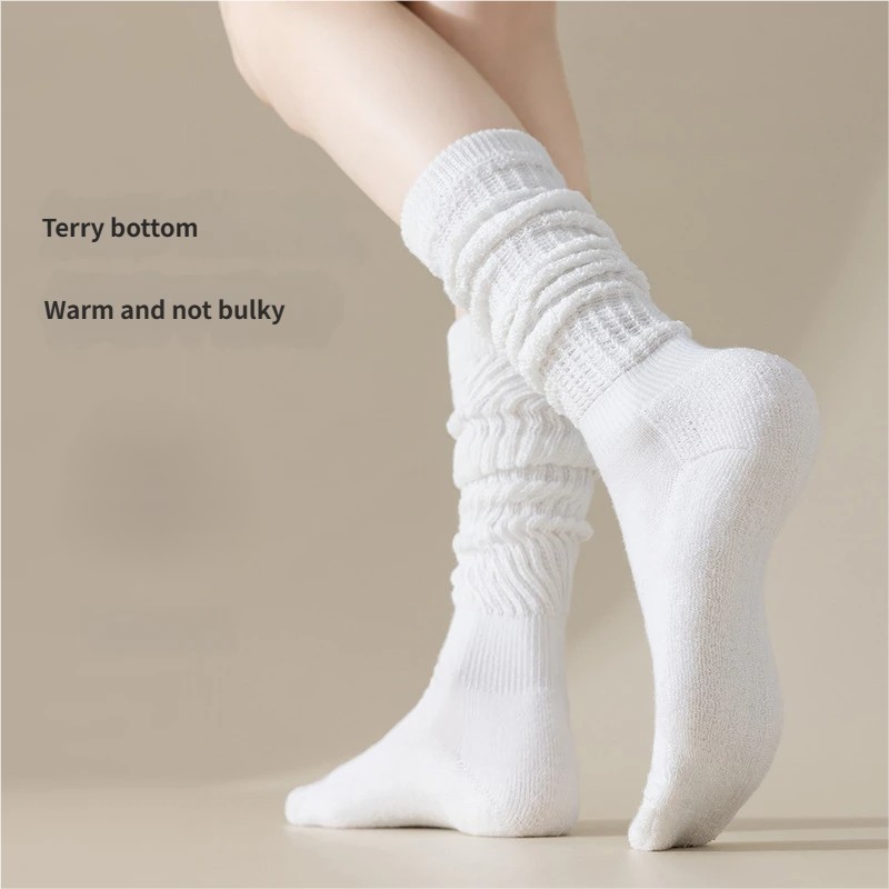 Women's Slouch Socks - Bubble Knit Stackable Mid-Calf Medyas | Black ...