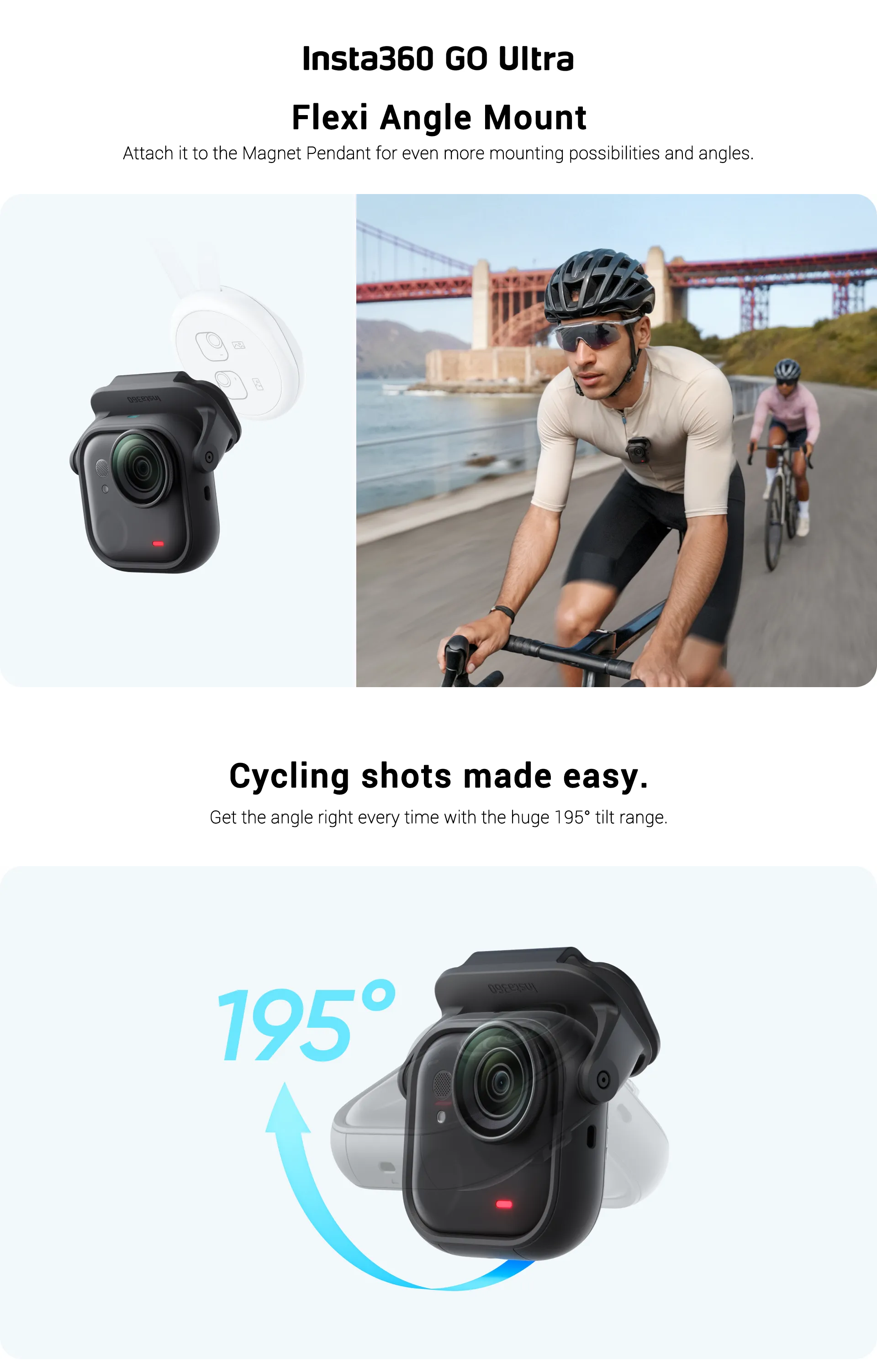 Insta360 GO Ultra Flexi Angle Mount、Action Mount、Screen Protector ...