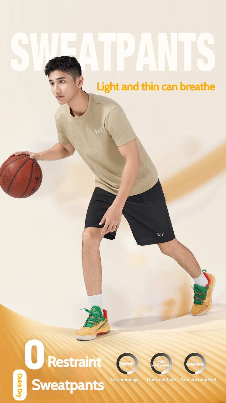 361 Degrees Men's Sports Shorts Pants Running Trousers Loose Quick ...