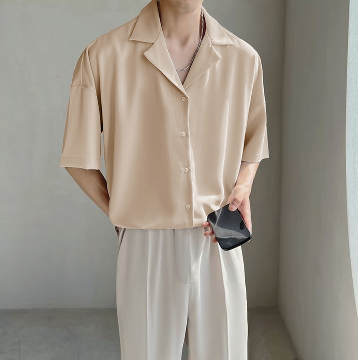 Short Sleeve polo shirt basic loose korean style TOP for men | Shopee ...