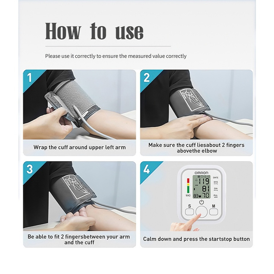 COD Omron Blood Pressure Digital Monitor High Precision Intelligent ...