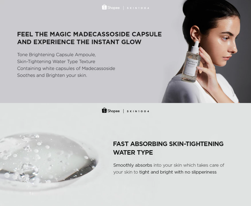 SKIN1004 Madagascar Centella Tone Brightening Capsule Ampoule Serum ...