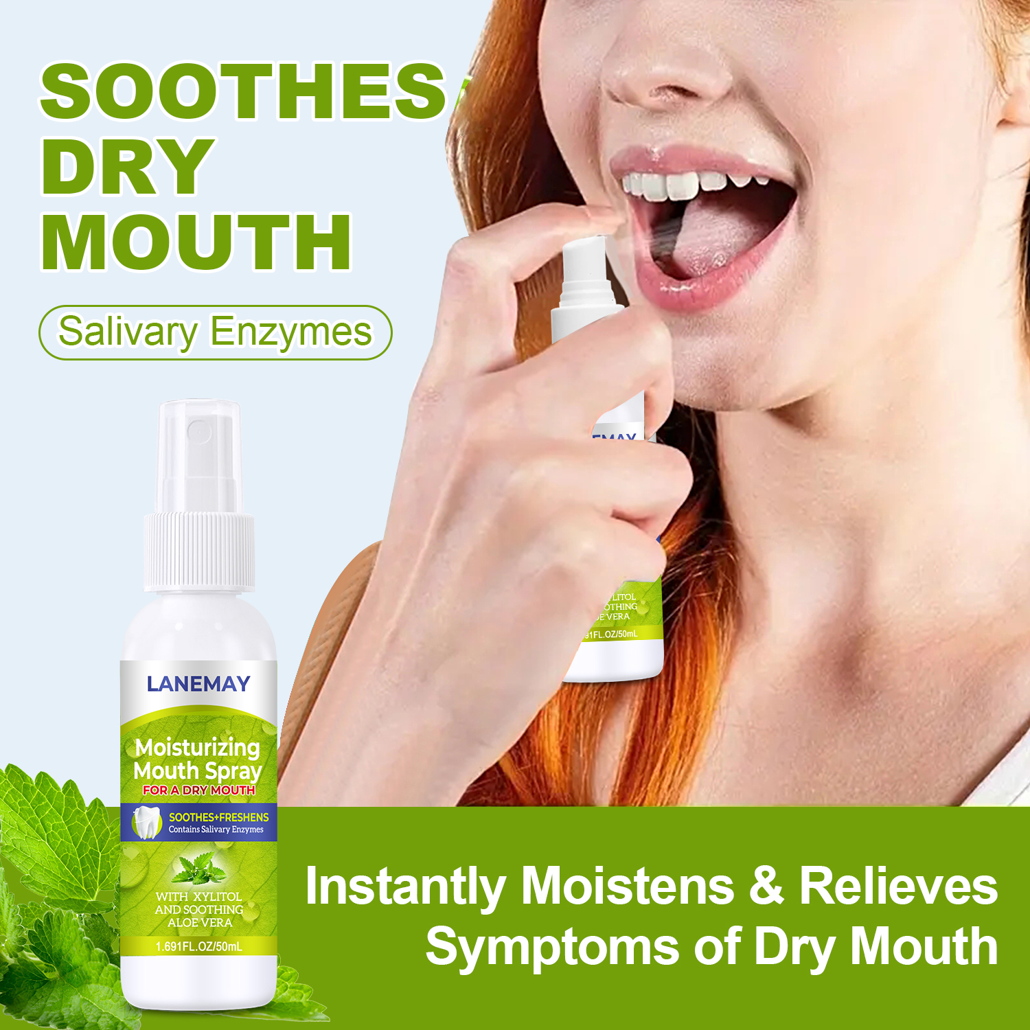 Hydrating Mouth Spray 50ml, Instant Relief for Dry Mouth Symptoms ...