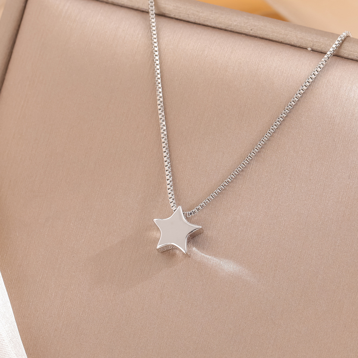New Style 925 Sterling Silver Necklace Fashion Simple Five-pointed Star ...