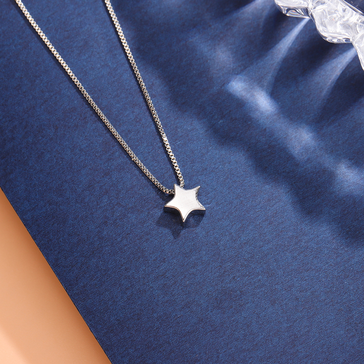 New Style 925 Sterling Silver Necklace Fashion Simple Five-pointed Star ...