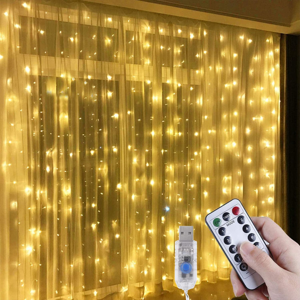 Three Meter LED String Light Curtain with Eight Different Lighting ...