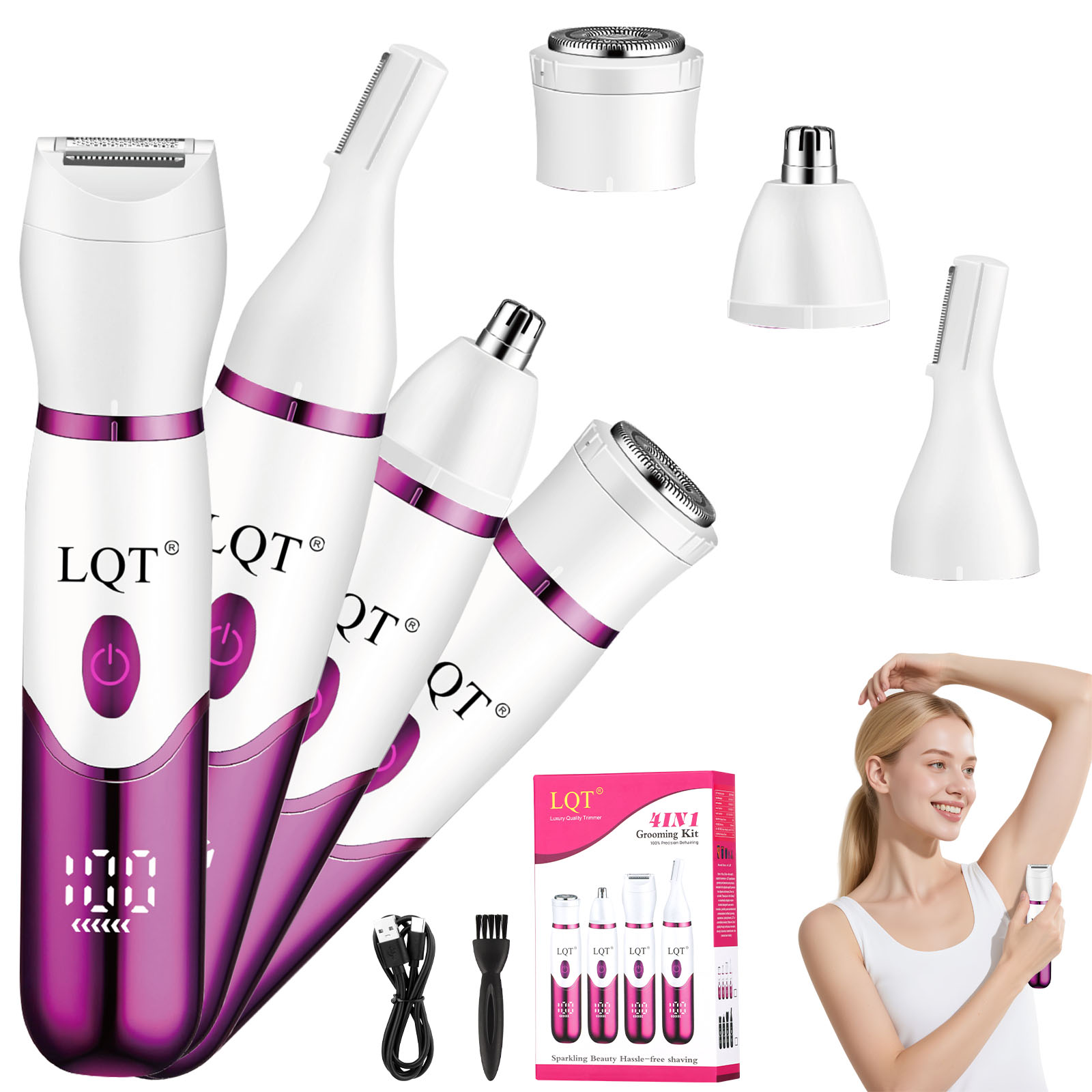 A portable, silent, multi-functional four-in-one hair removal device ...
