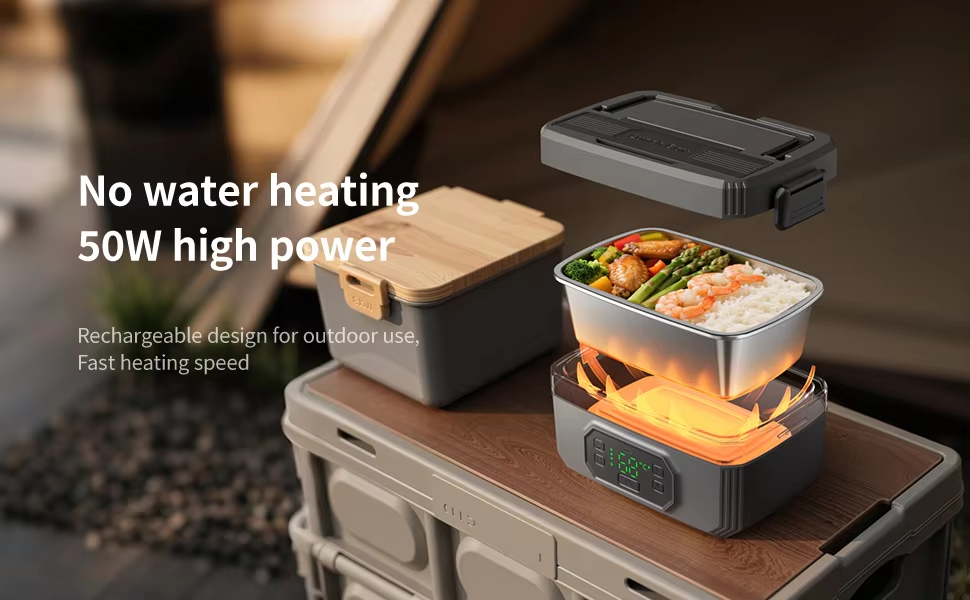 21000mAh Rechargeable Insulated Lunch Box 304 Stainless Steel Wireless ...