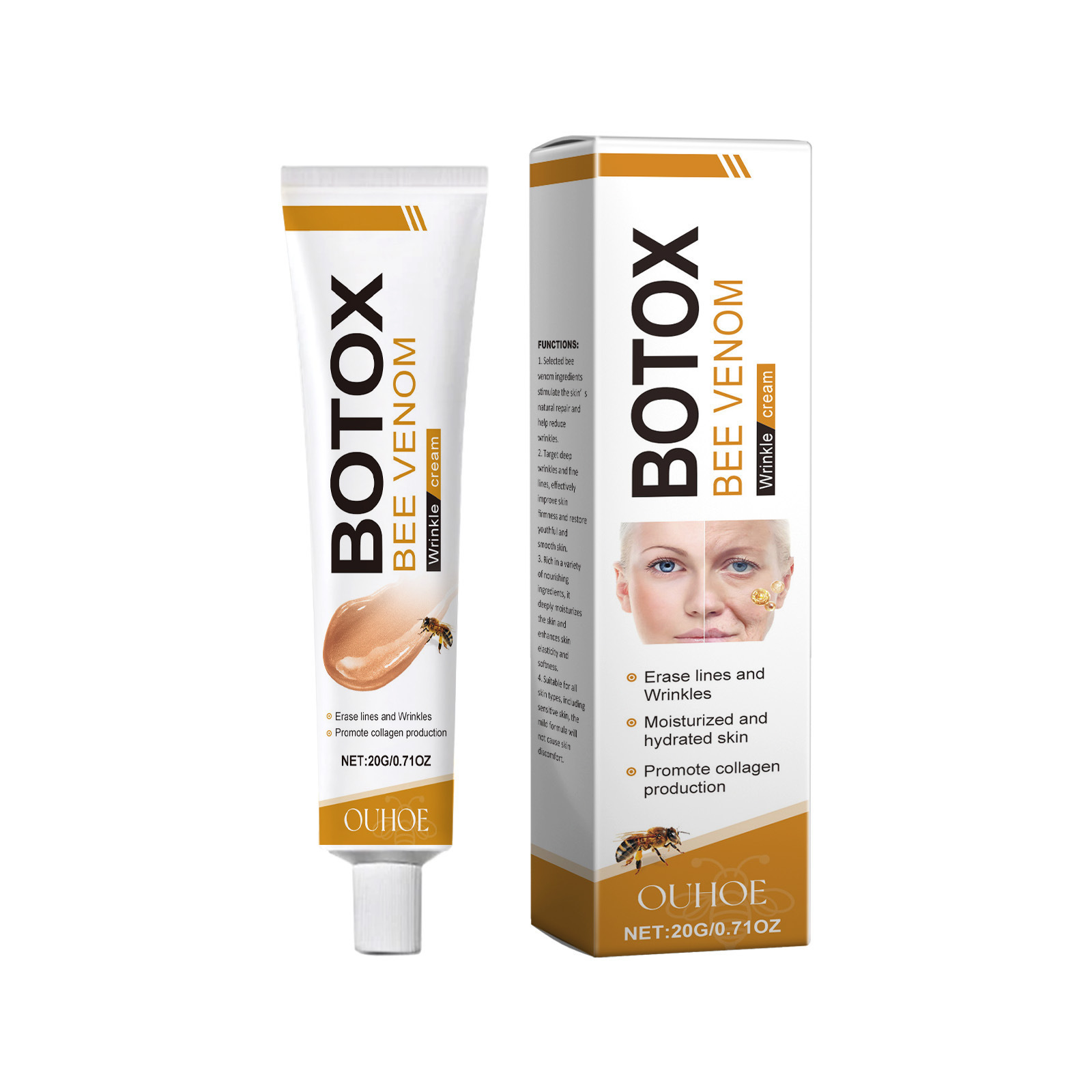 OUHOE Botox Bee Venom Wrinkle Removal Cream Moisturizing Remove Lines ...