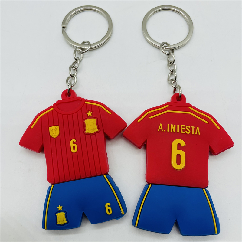 Soccer dolls 6# Iniesta Rubber Kit keychain | Shopee Philippines