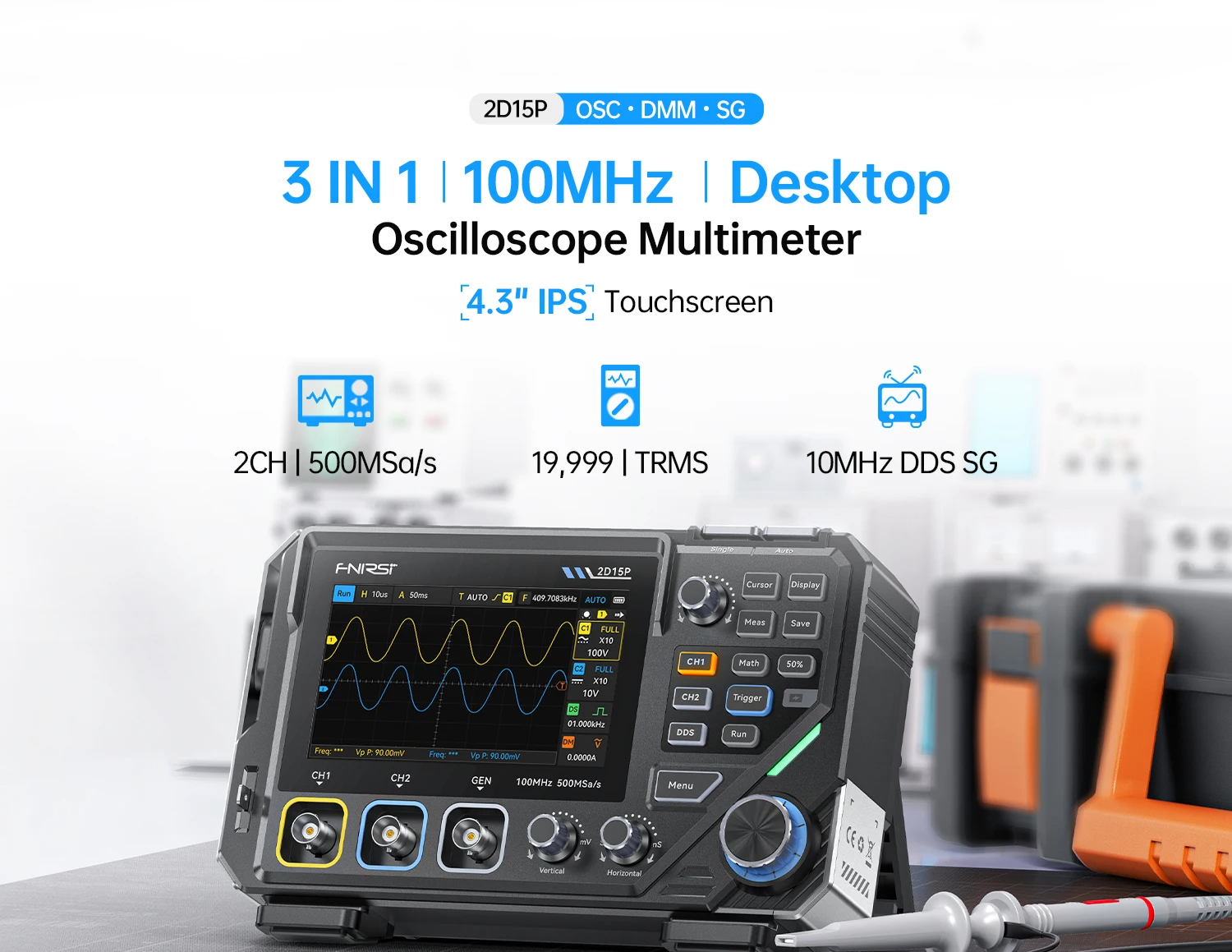 FNIRSI 2D15P Touch Screen Digital Oscilloscope Multimeter Signal ...