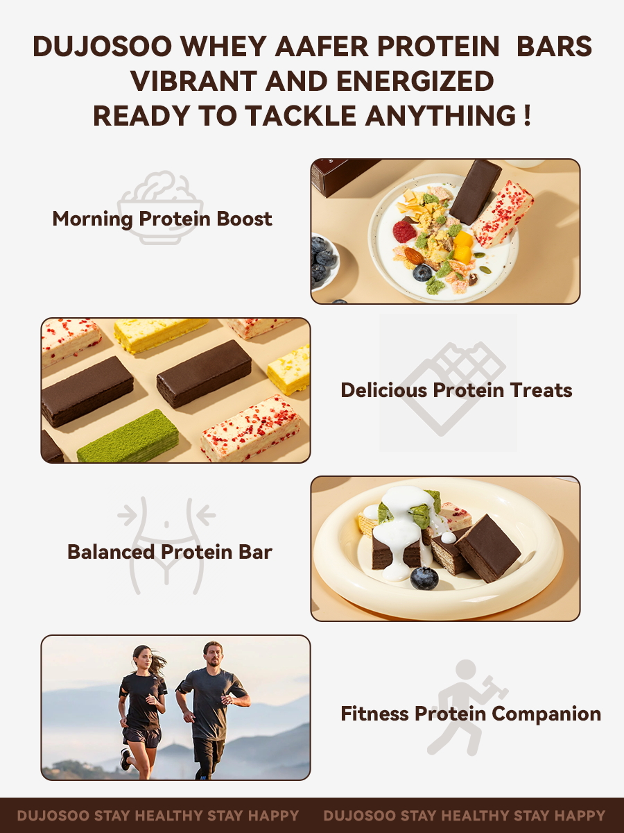 DUJOSOO FDA Protein bar（Cocoa, berries, mango, matcha）flavor Low sugar ...