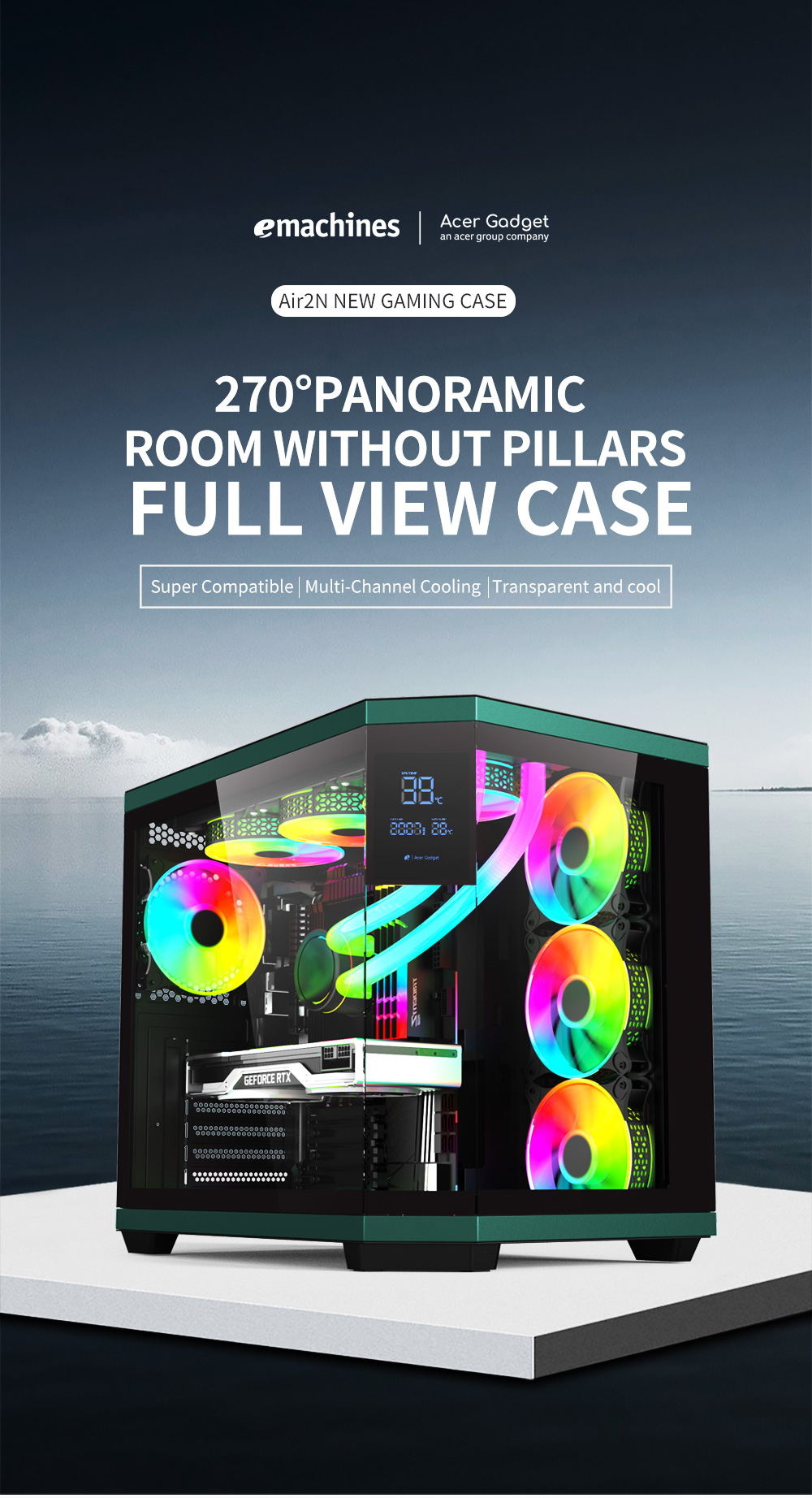 Acer Air 2N Seaview Palace Pro Gaming Case With Screen Tempered Glass ...