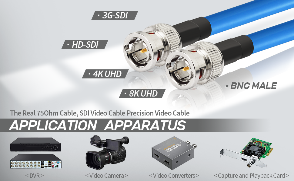 SDI Cable BNC Cable 3G/6G/12G (Belden 1694A),Supports HD-SDI/3G-SDI/4K ...