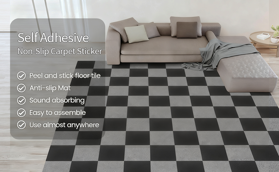 5PCS DIY Carpet Floor Self-Adhesive Sticker Non-slip Carpet Sticker 60 ...