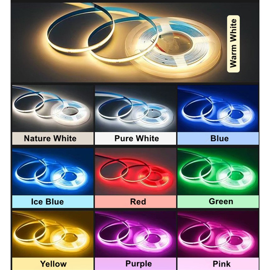 Portable 5V COB LED Strip Light with Battery Box for DIY Decoration ...