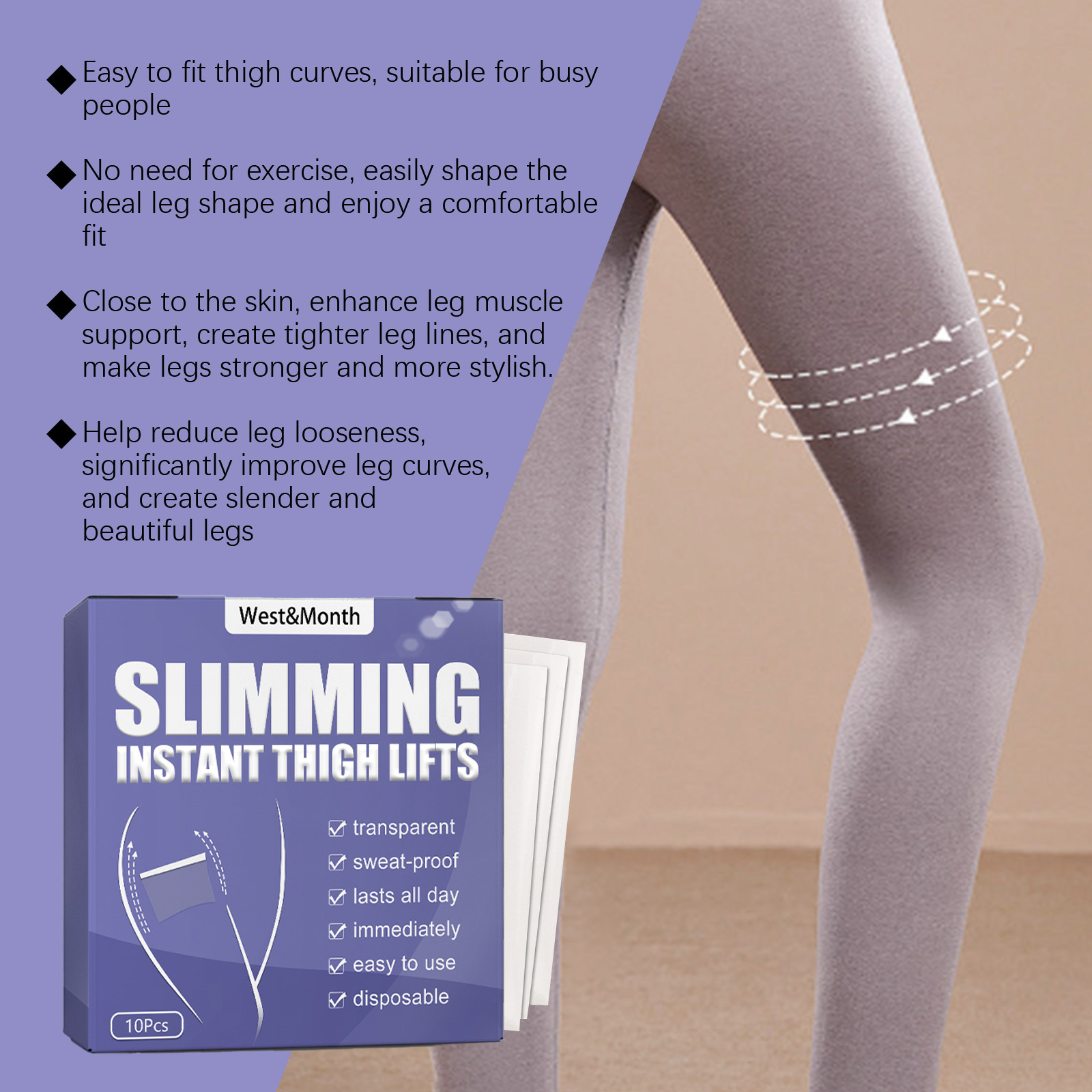 Leg Lift Patches, 30Pcs Transparent Waterproof Tapes, Instant Lift Leg ...