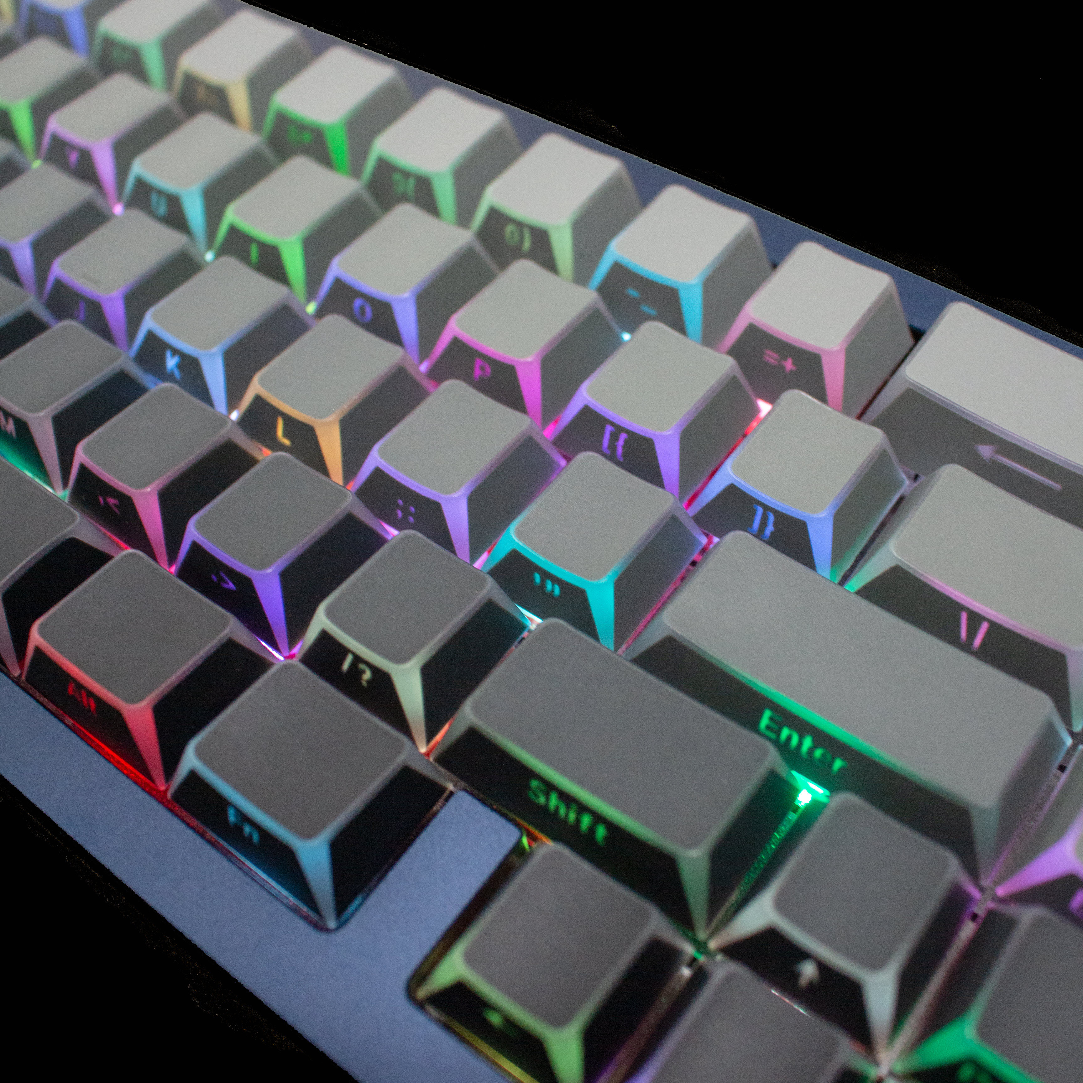 Translucent angled edges Shine through folded shadow Prism Keycaps ...