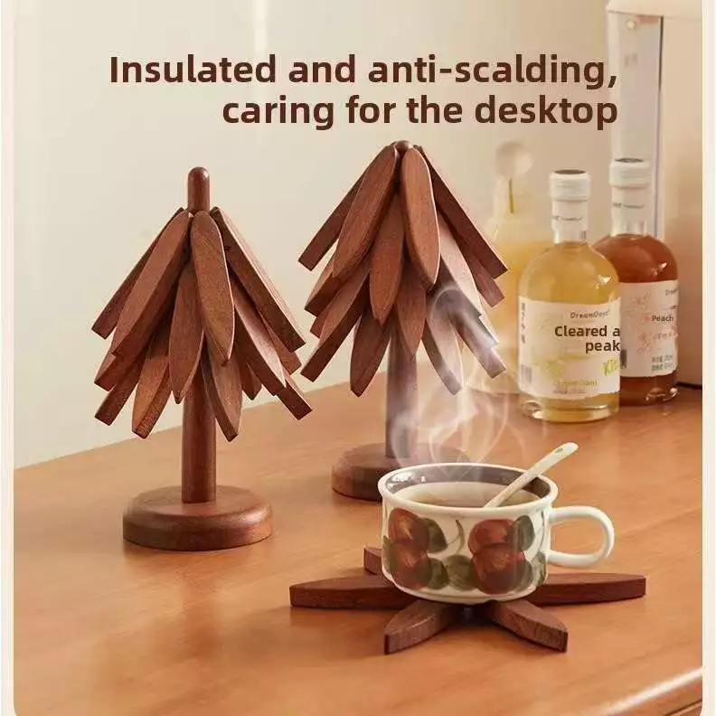Solid Wood Placemat Anti-scalding Mat One Tree High Temperature ...