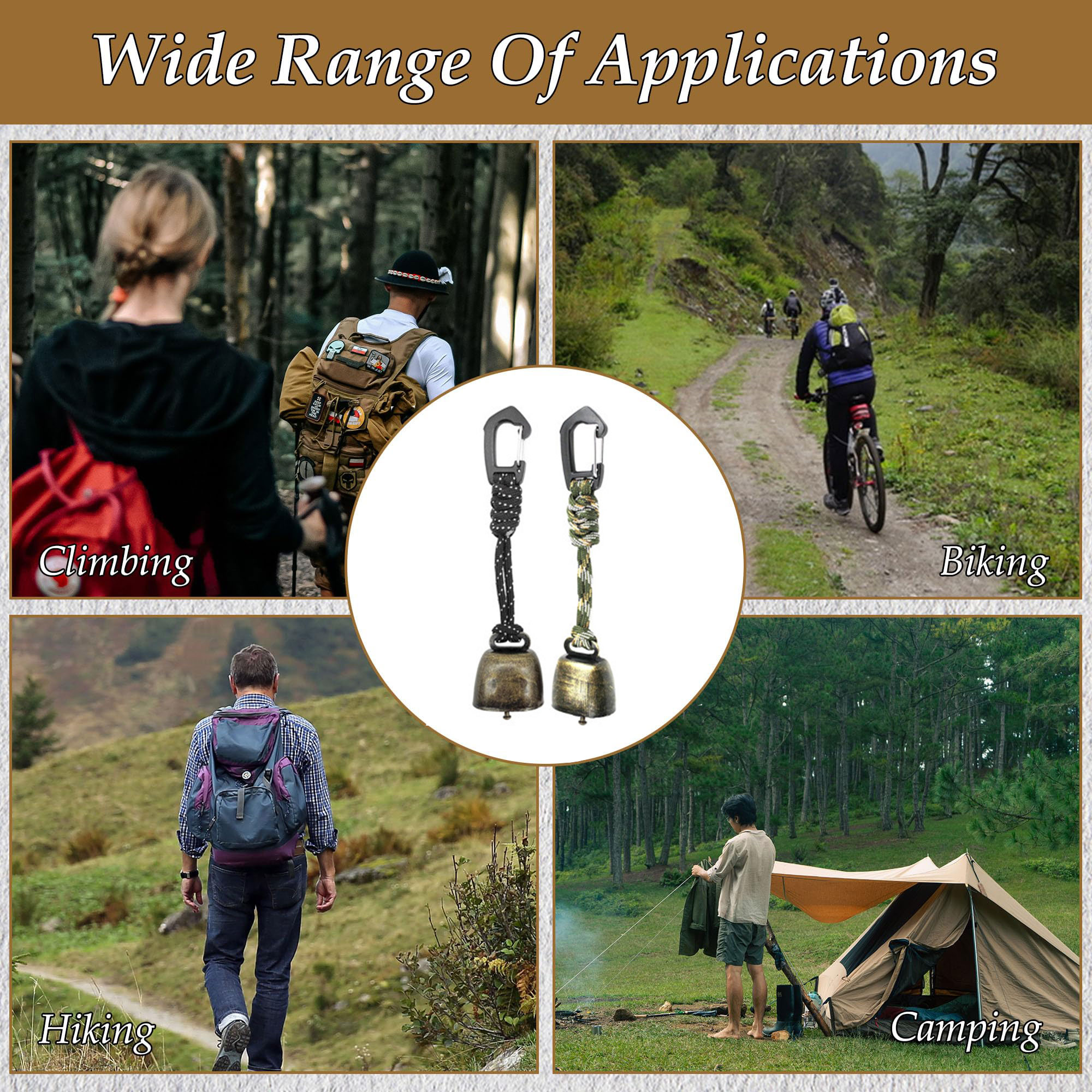 Skyeyes Metal Backpack Bell for Hiking - Anti Bear Bells for Outdoor ...