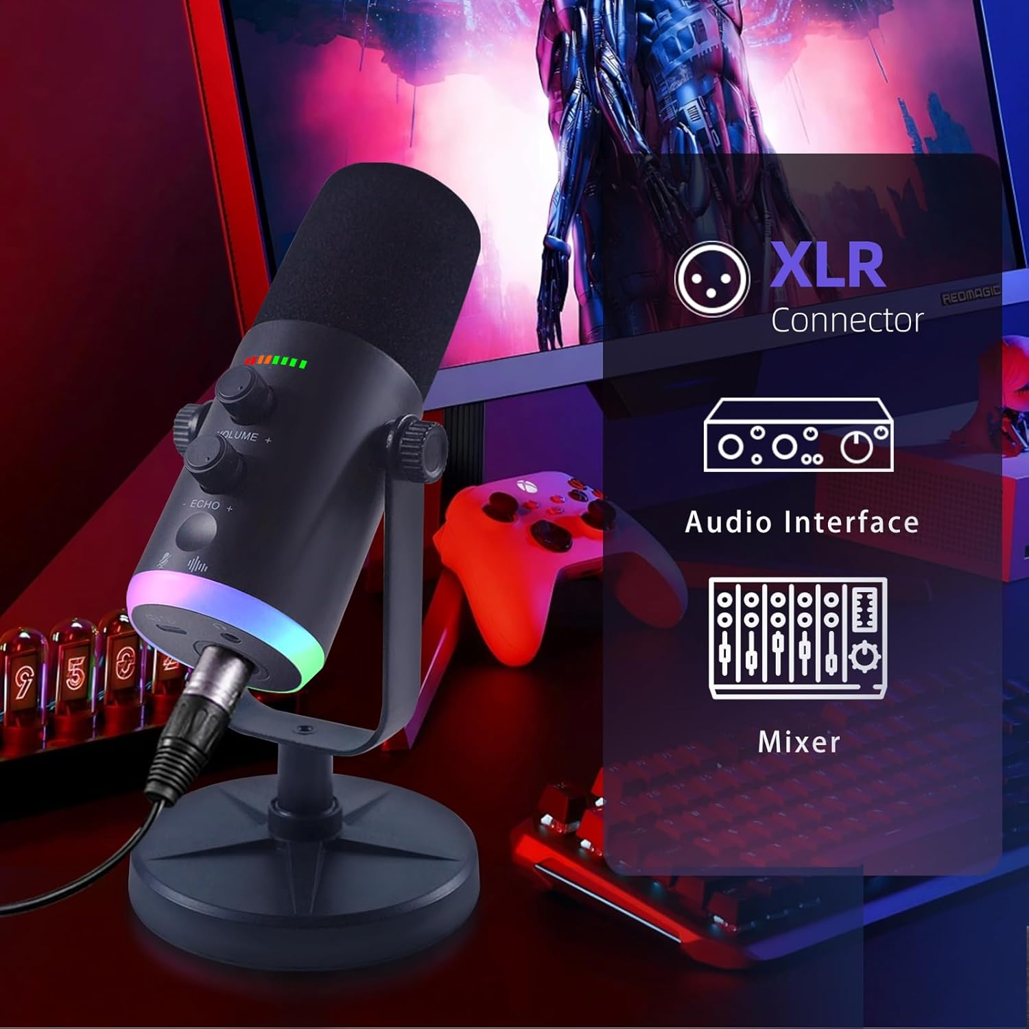 Kusky XLR/USB codenser Microphone Noise Canceling Mic Gaming mic PC Mic ...