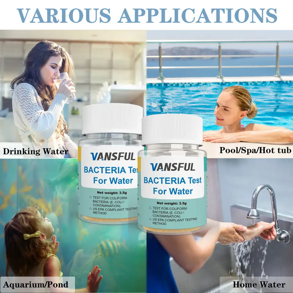 100 Strips 16in1 Water Test Kits Plus 2 Barrels Bacteria E Coli Powder ...