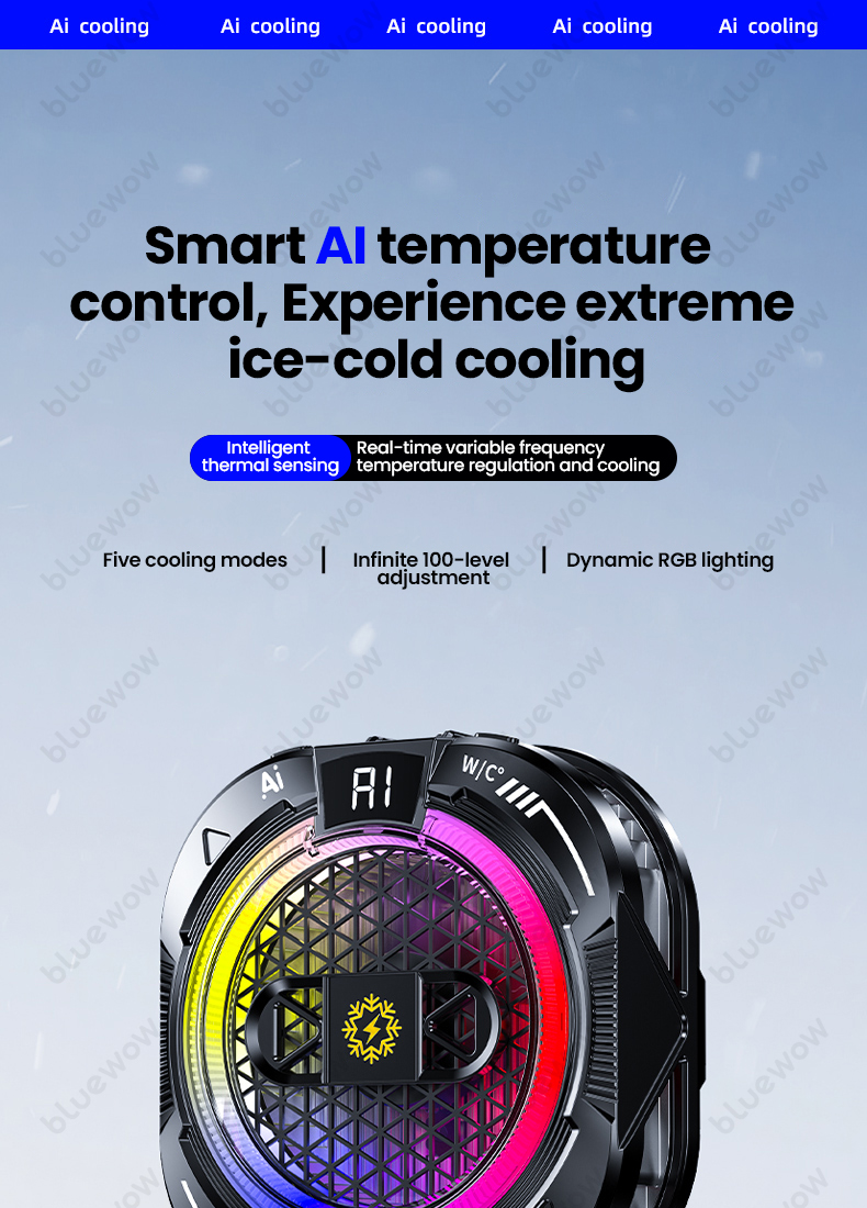 BlueWow TH19Pro 24W Magnetic Phone Cooler Al Intelligent Temperature ...