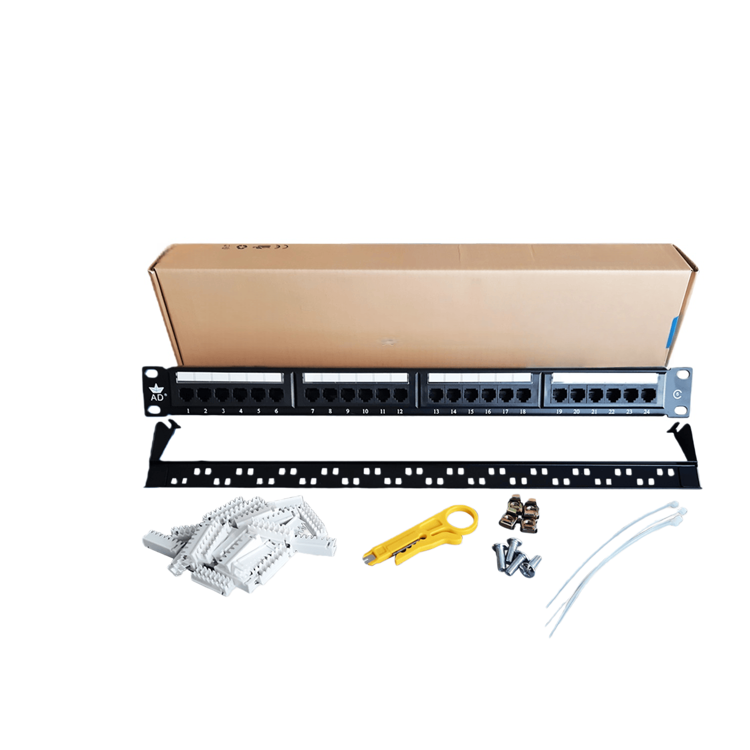 24 Ports Patch Panel CAT6 UTP All-metal Rack Mount Suitable Inline ...