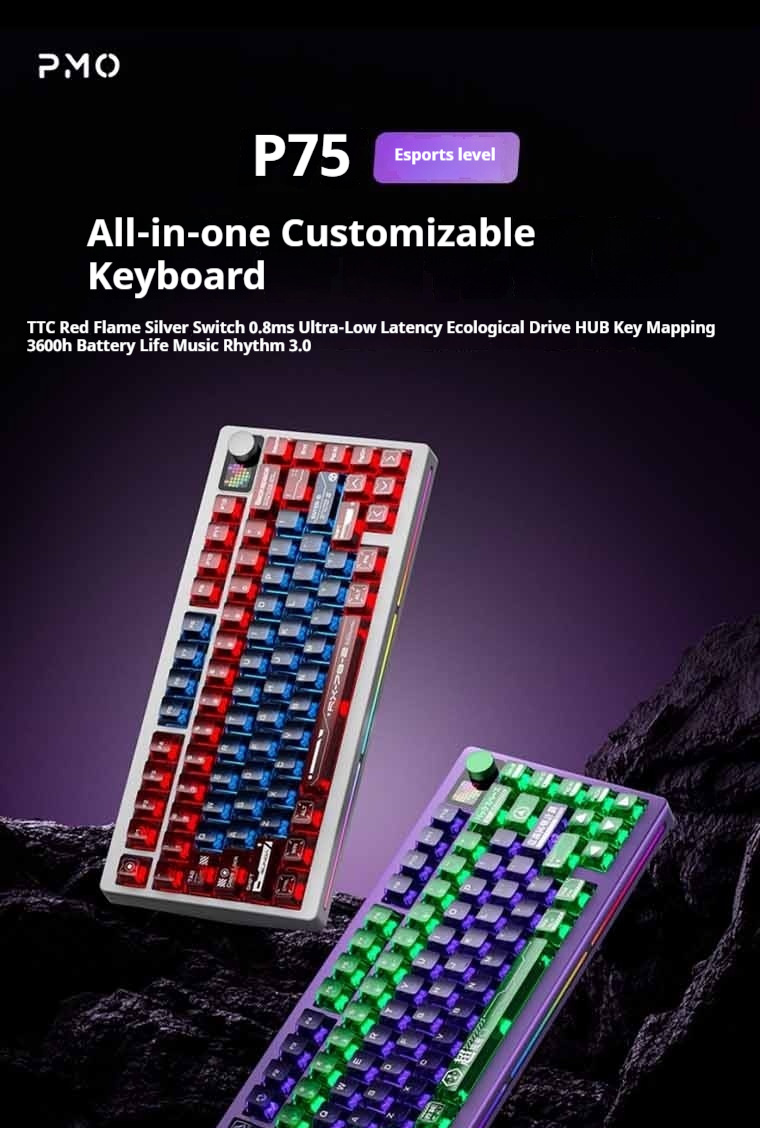 PMO P75 Three mode Wireless Bluetooth Hot Plug E-sports Game Office ...